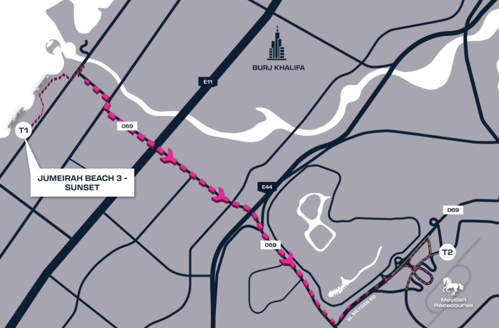 Dubai T100 2025 unveils scenic race course maps